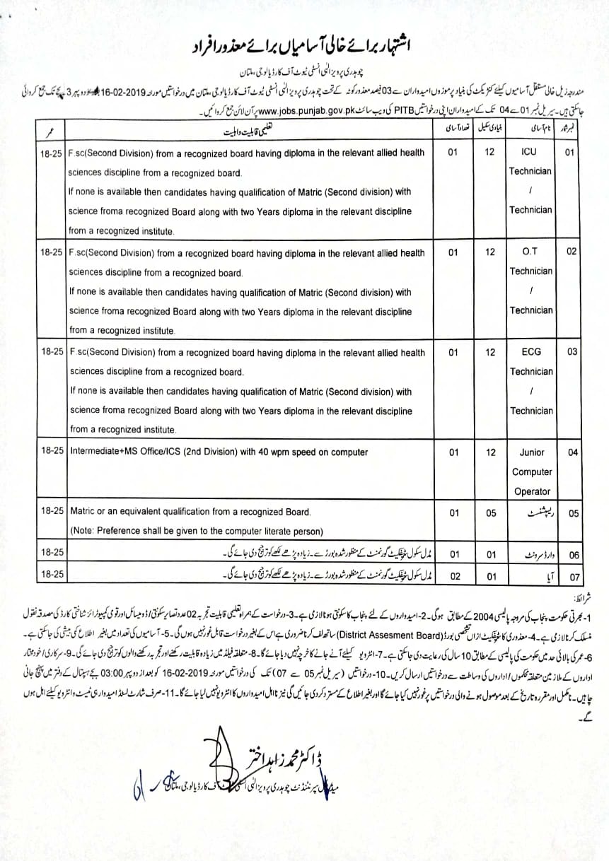 Archived Jobs | Specialized Healthcare & Medical Education Department